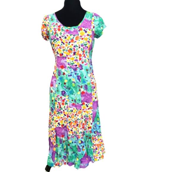 Jams World | Dresses | Jams World Vibrant Multicolor Capped Sleeve ...